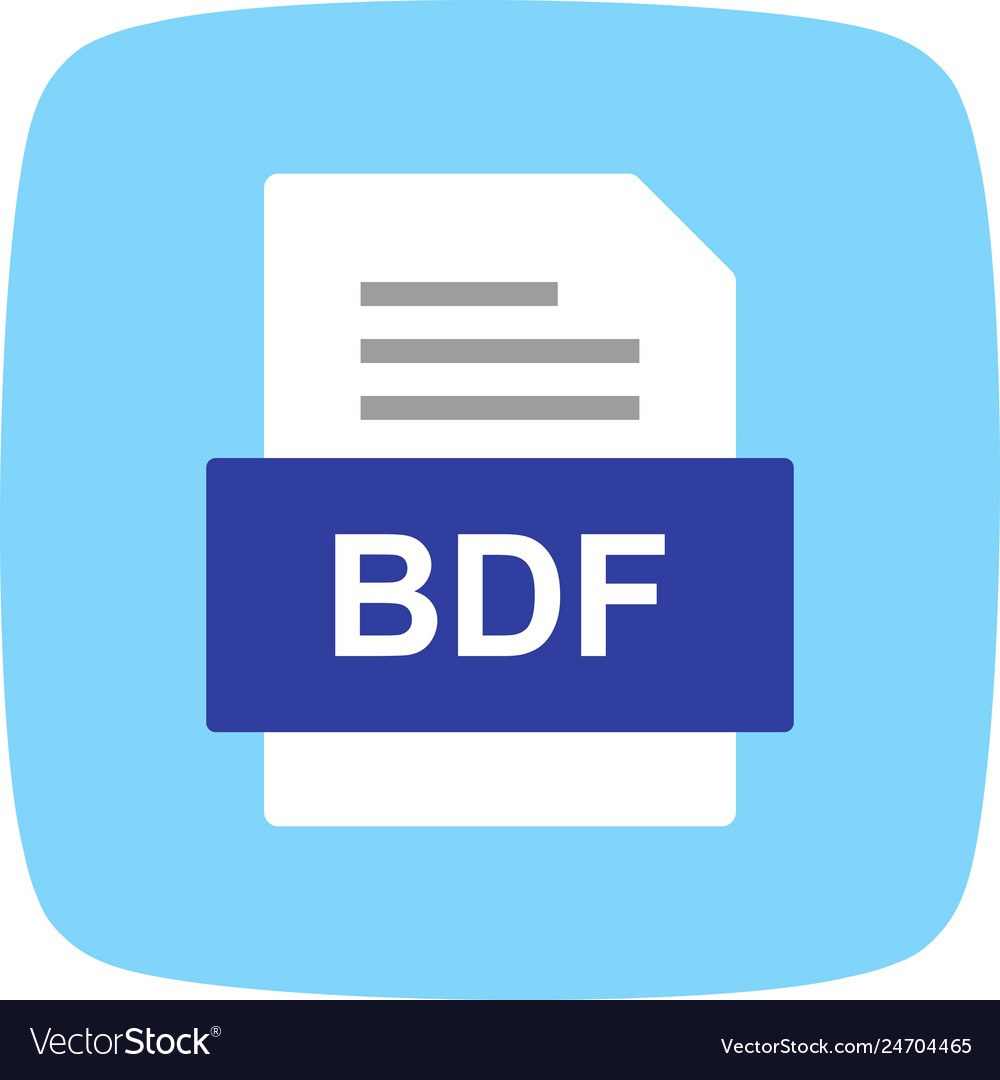 Bdf file document icon Royalty Free Vector Image