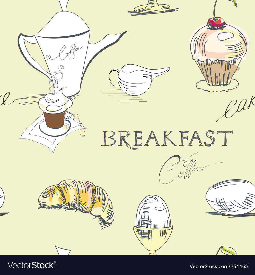 Breakfast background Royalty Free Vector Image