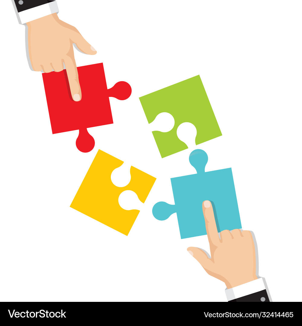 Business teamwork concept four businessman Vector Image