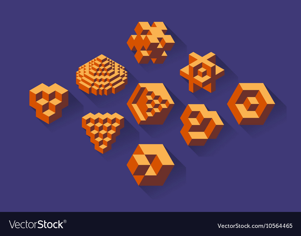 Cubic objects Royalty Free Vector Image - VectorStock
