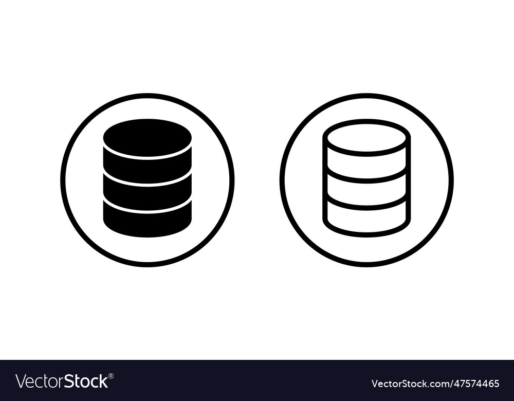 Database icon server icon storage Royalty Free Vector Image
