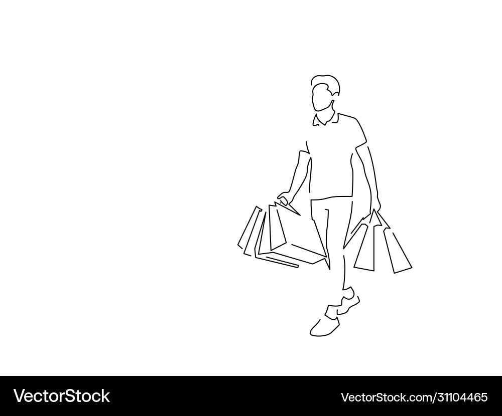 Full length people isolated line drawing Vector Image