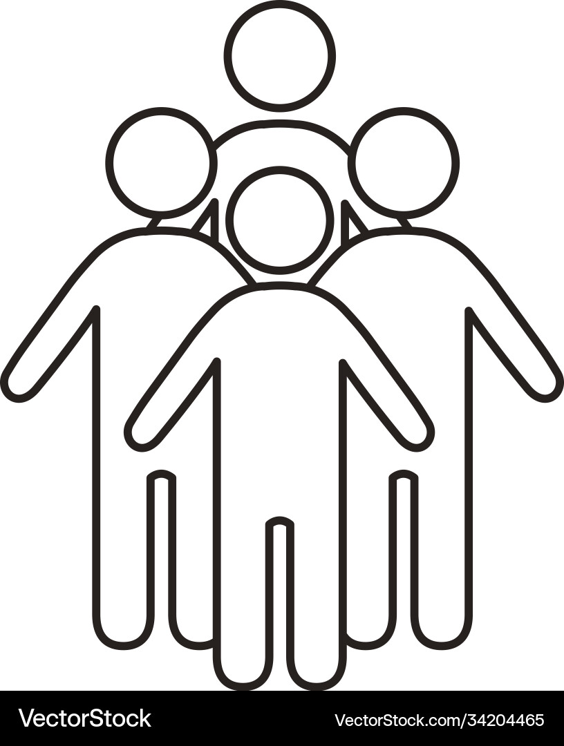 Group male community figures line style icon Vector Image