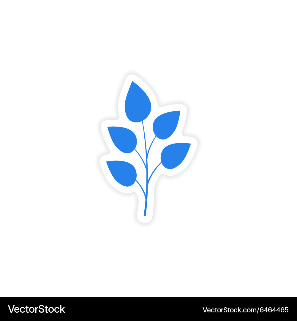 Icon sticker realistic design on paper leaves Vector Image