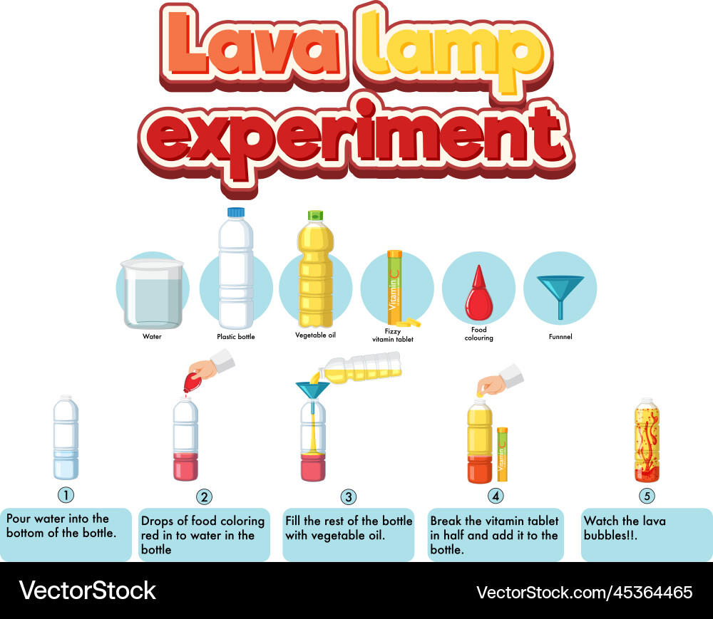 Lava lamp science experiment Royalty Free Vector Image