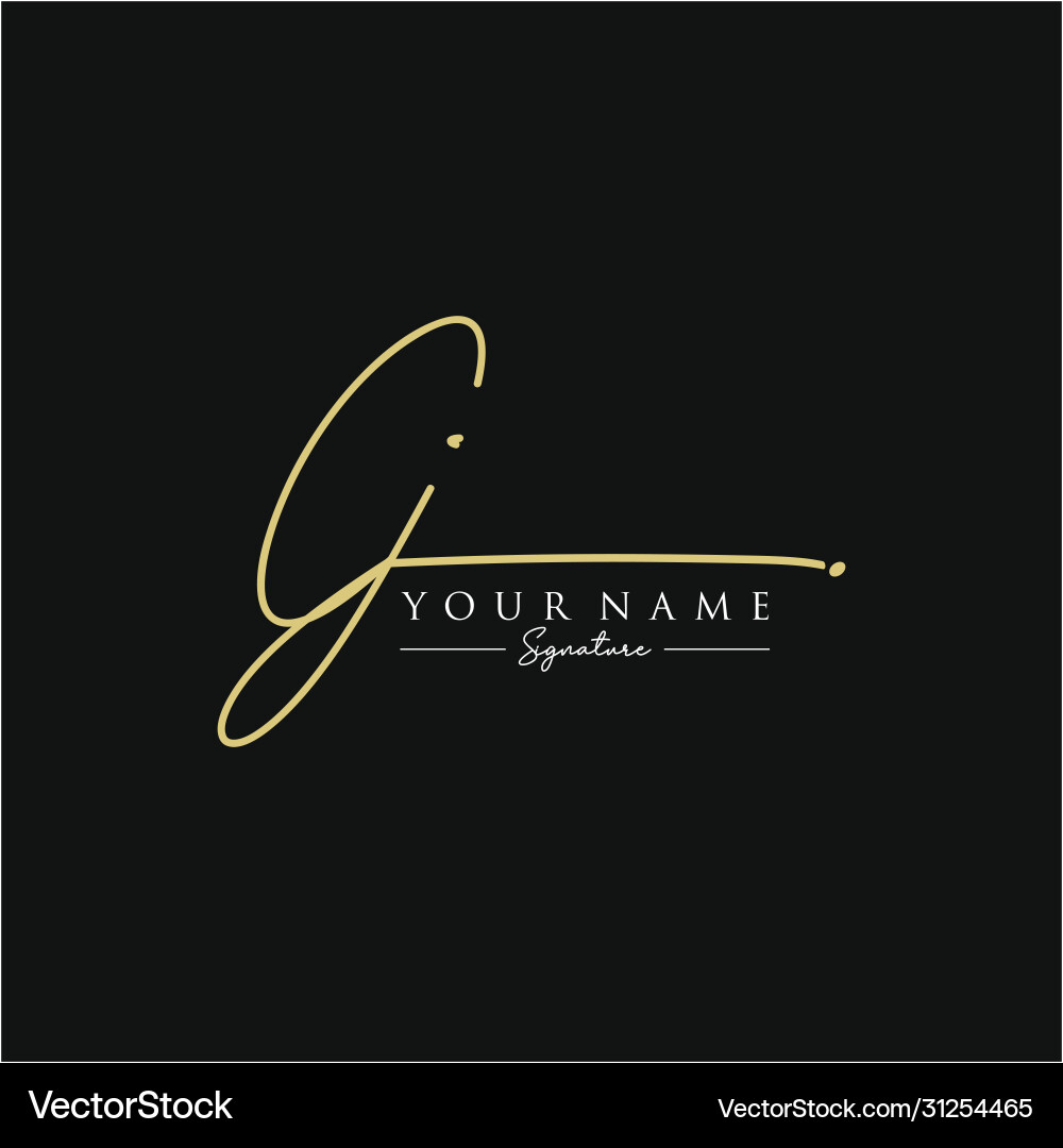 Letter cj signature logo template Royalty Free Vector Image