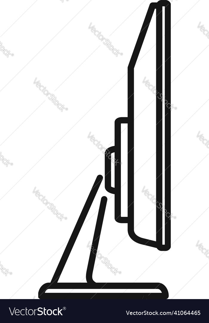 Pc monitor icon outline screen desktop Royalty Free Vector