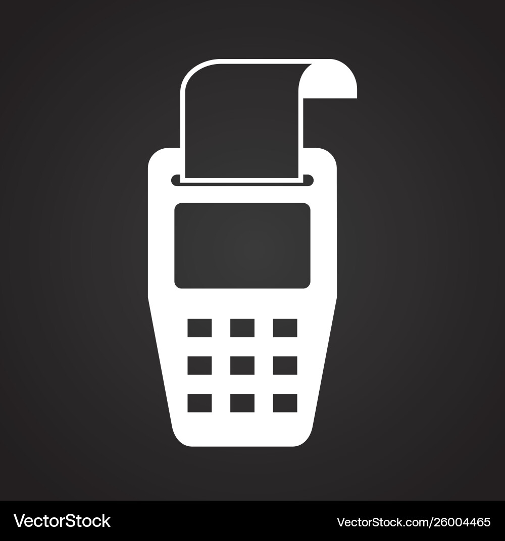 Pos terminal icon on background for graphic Vector Image
