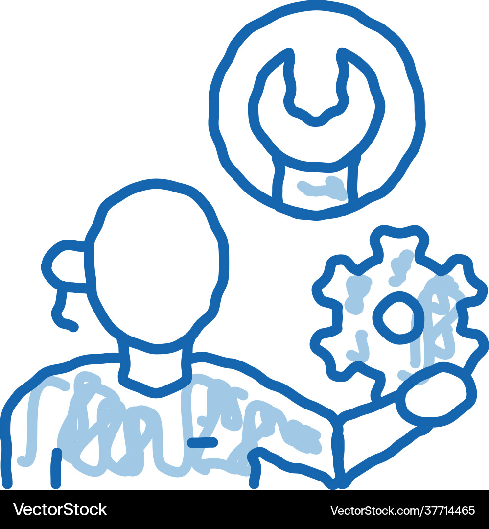 Repair service doodle icon hand drawn Royalty Free Vector