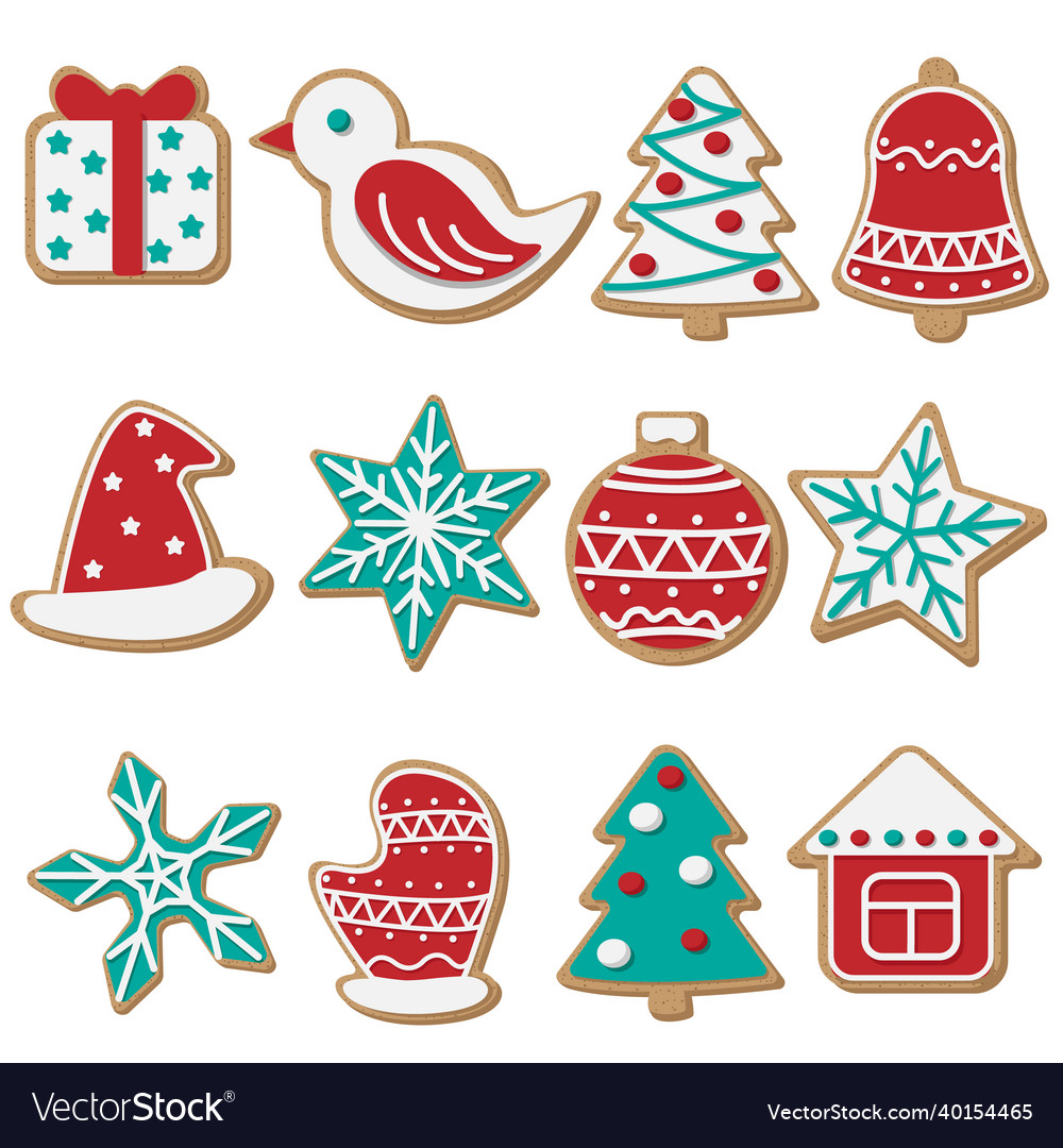 Set of christmas cookies Royalty Free Vector Image