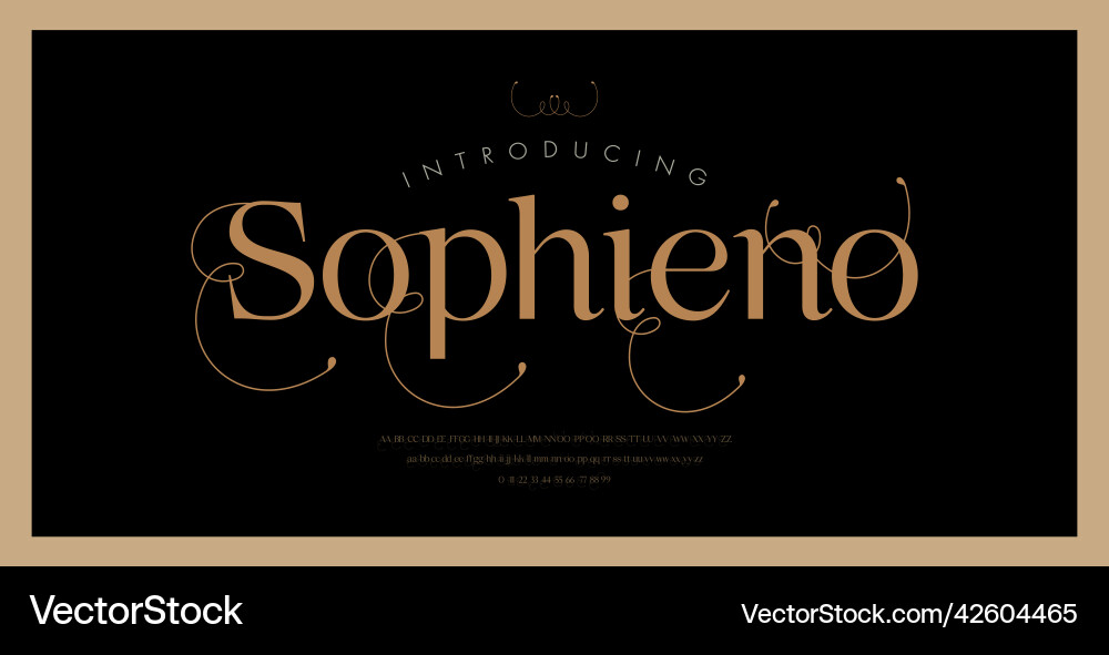Typography luxury wedding alphabet letters font Vector Image
