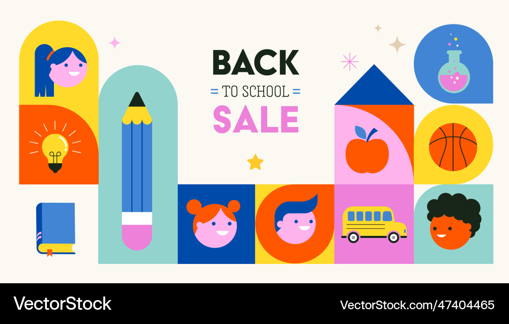 Vibrant color back to school background concept Vector Image