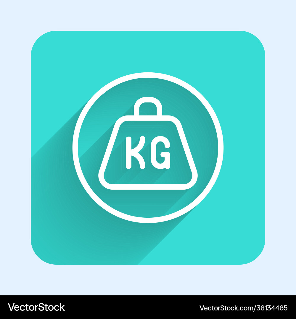 White line weight icon isolated with long shadow Vector Image