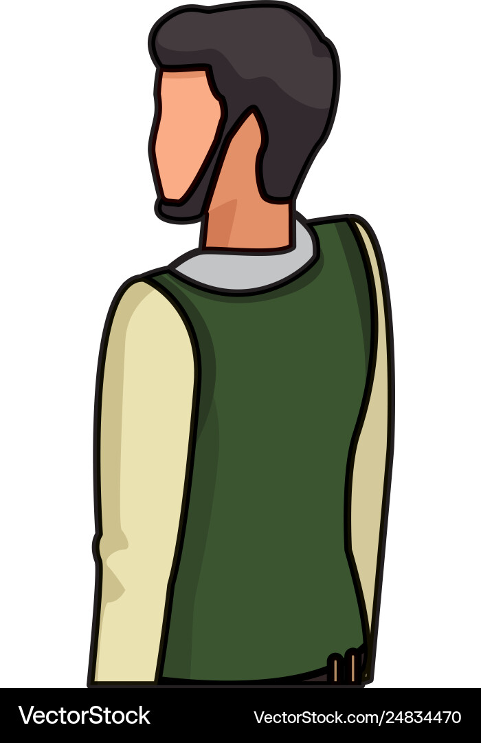 Adult man back avatar Royalty Free Vector Image