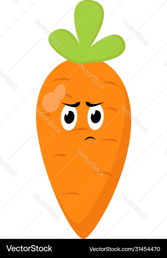 Angry carrot on white background Royalty Free Vector Image
