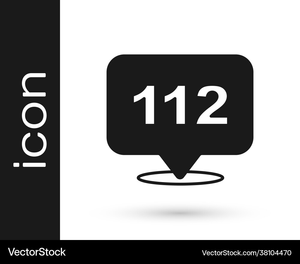 Black telephone with emergency call 112 icon Vector Image