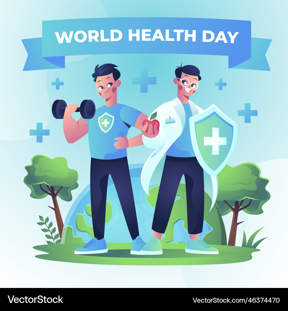 Gradient world health day celebration Royalty Free Vector