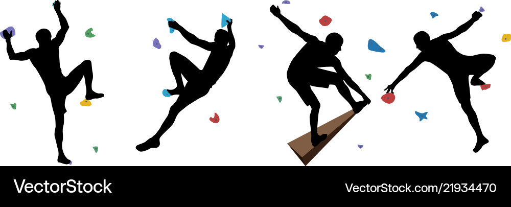 Men on a climbing wall Royalty Free Vector Image