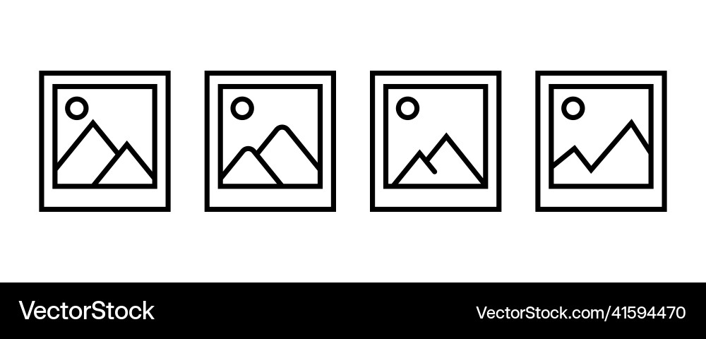 Picture symbol outline thumbnail icon Royalty Free Vector