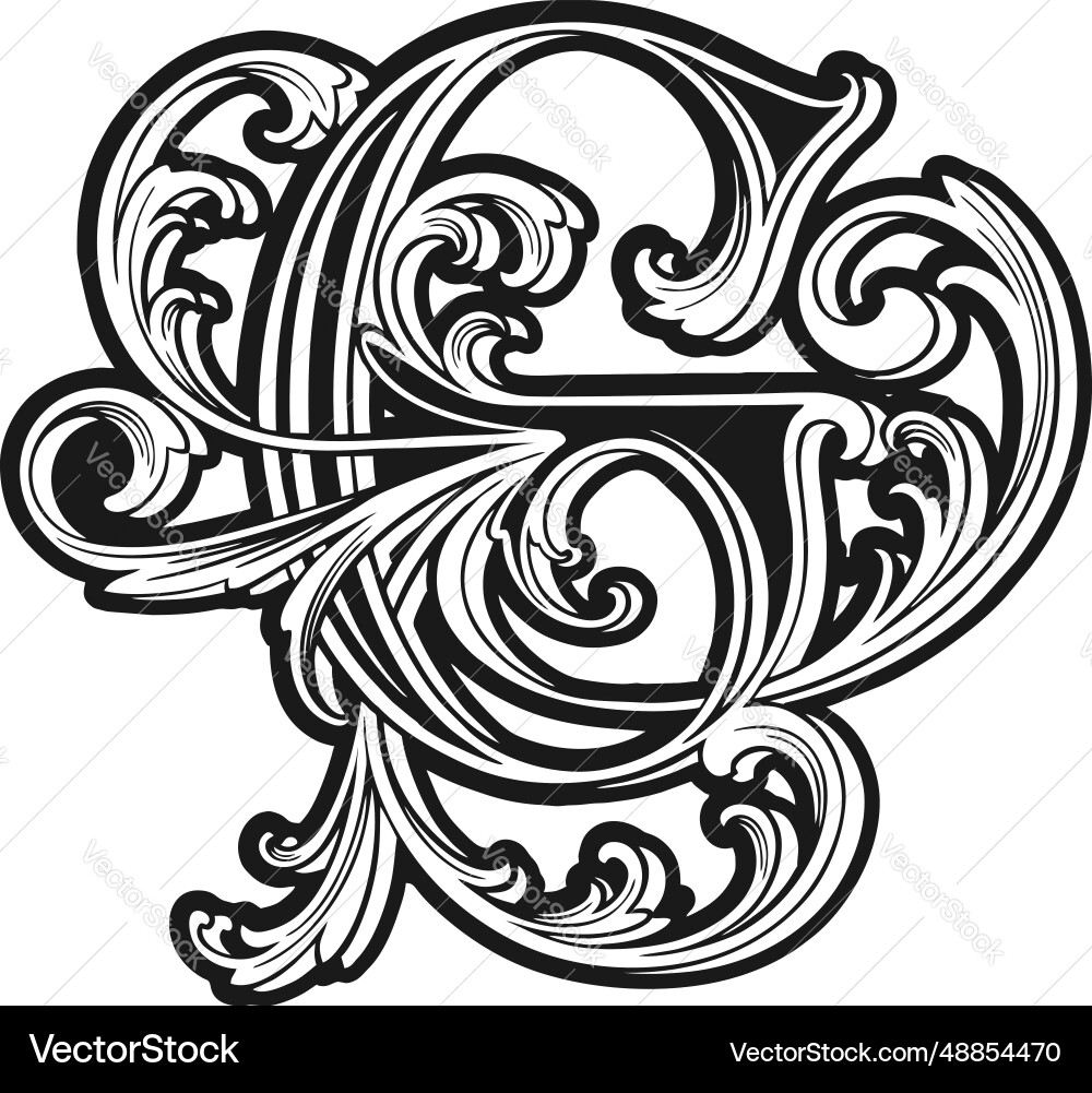 Vintage elegance g monogram lettering logo Vector Image