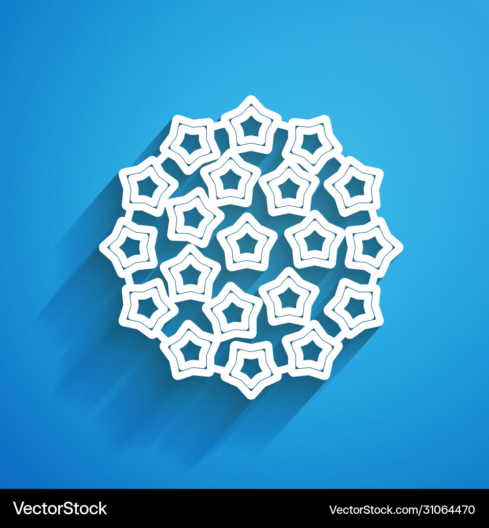 White line virus icon isolated on blue background Vector Image