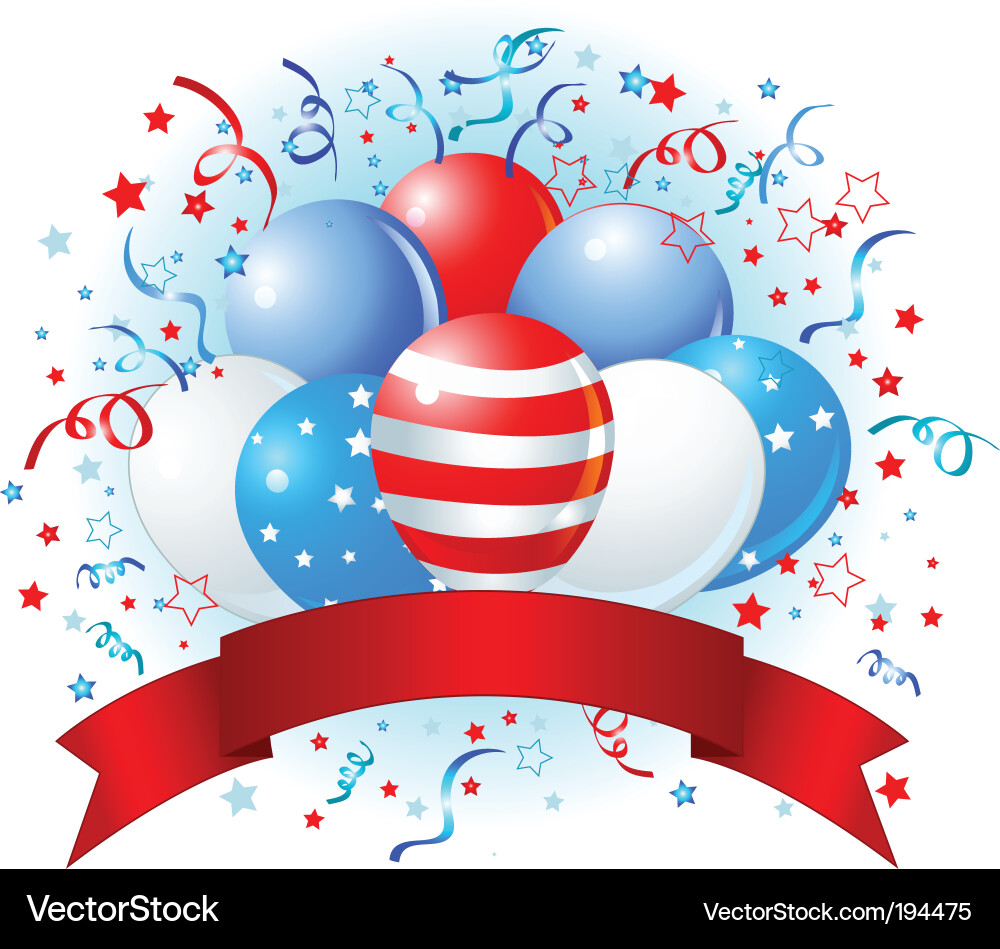 American flag balloons design Royalty Free Vector Image
