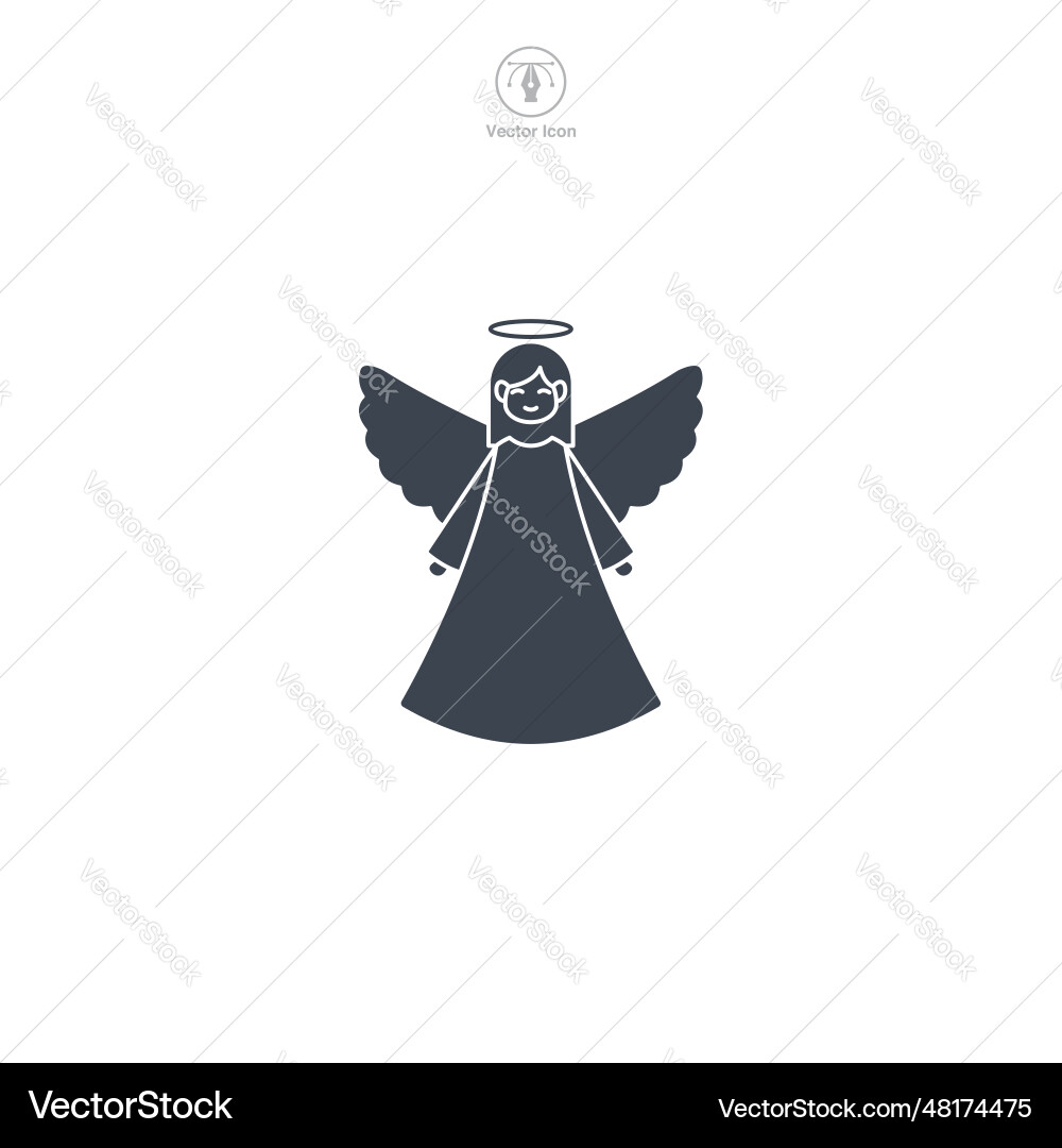Angel icon symbol isolated on white background Vector Image