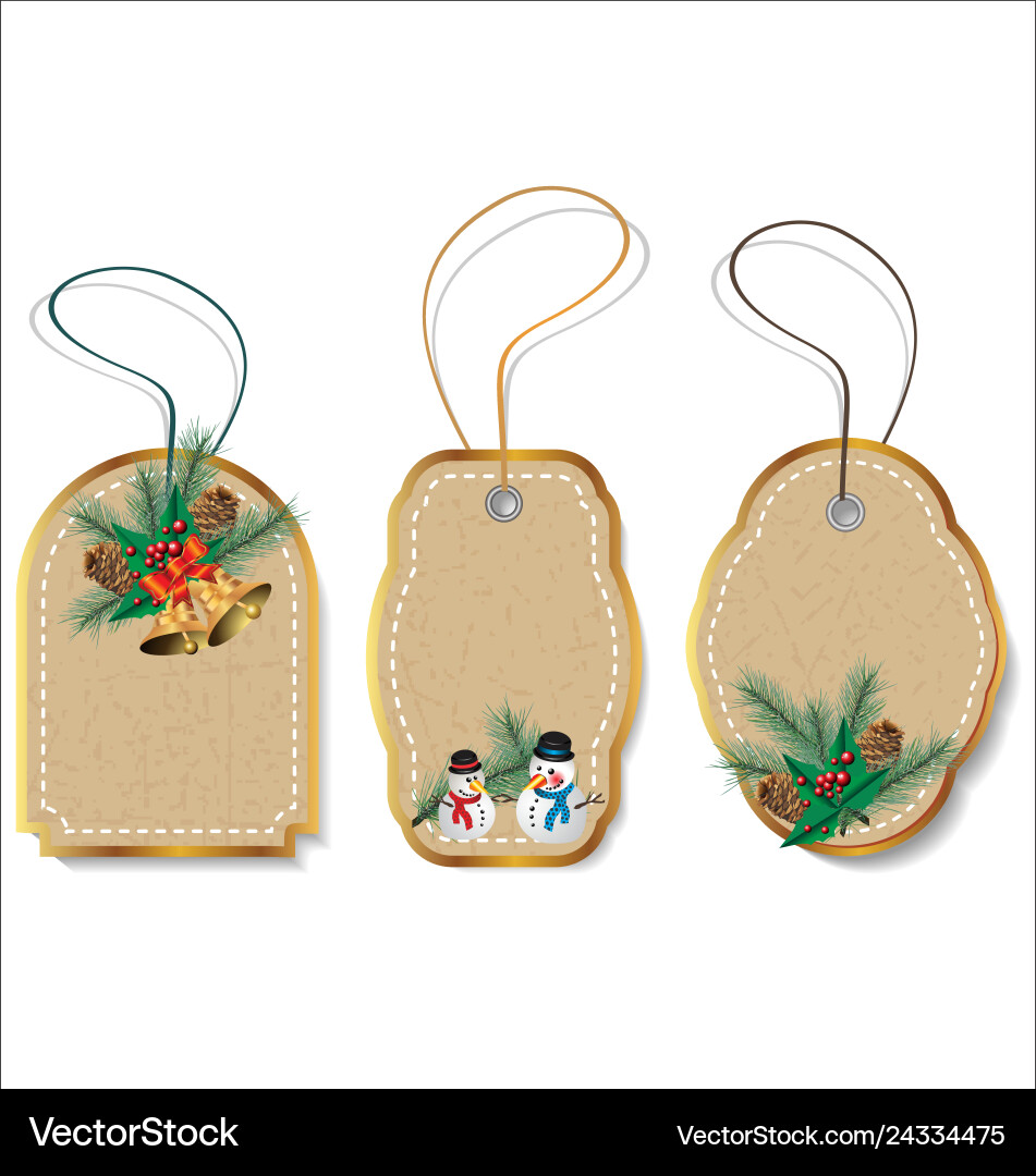 Blank promo christmas tag collection Royalty Free Vector
