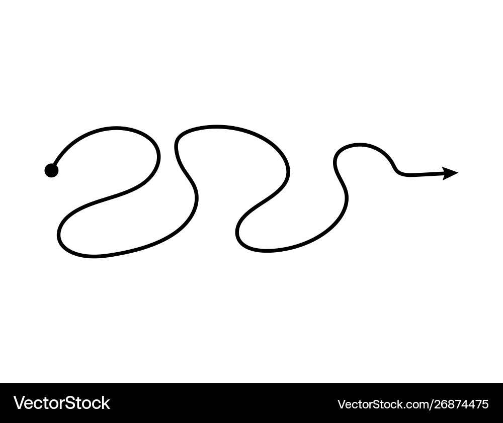 Chaotic tangled black arrow line confused Vector Image