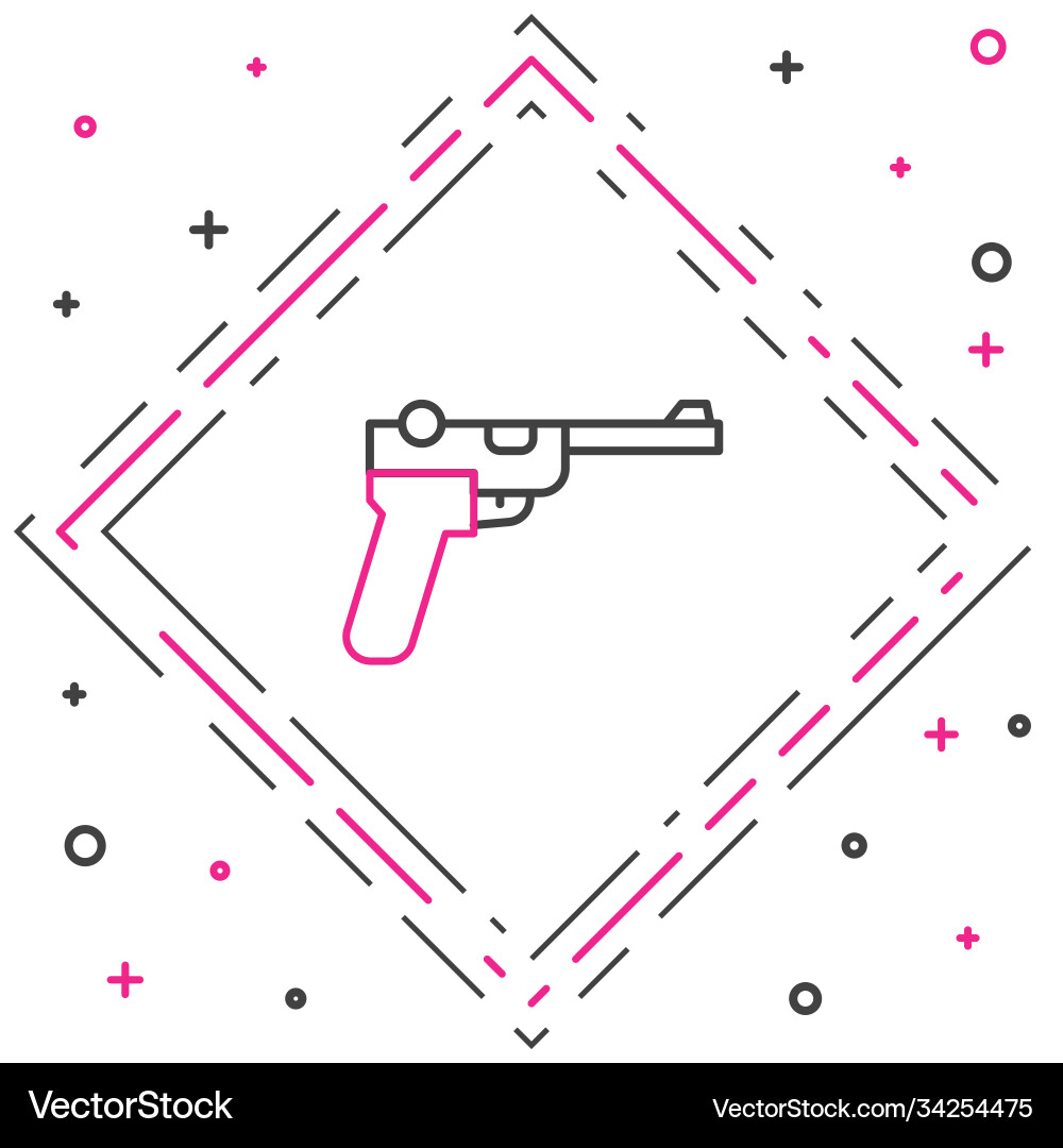 Line mauser gun icon isolated on white background Vector Image