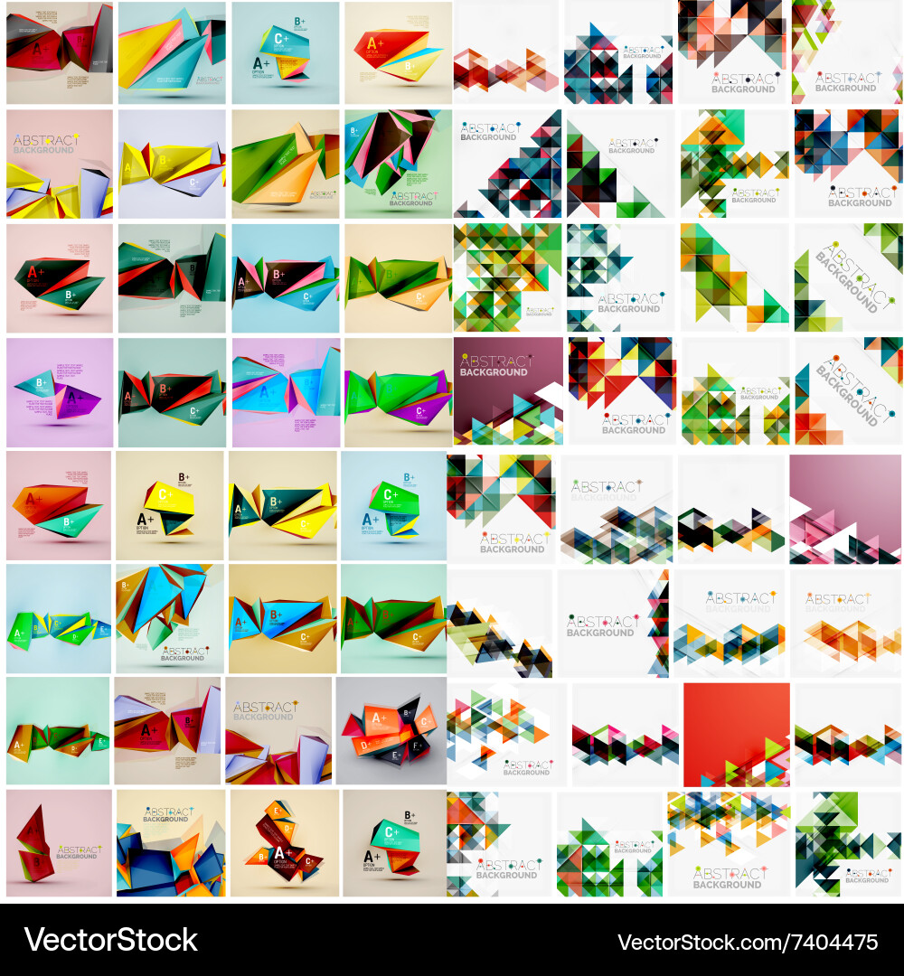 Mega set of various style geometrical templates Vector Image