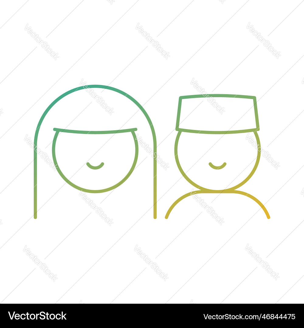 Muslim kids islamic gradient icon Royalty Free Vector Image