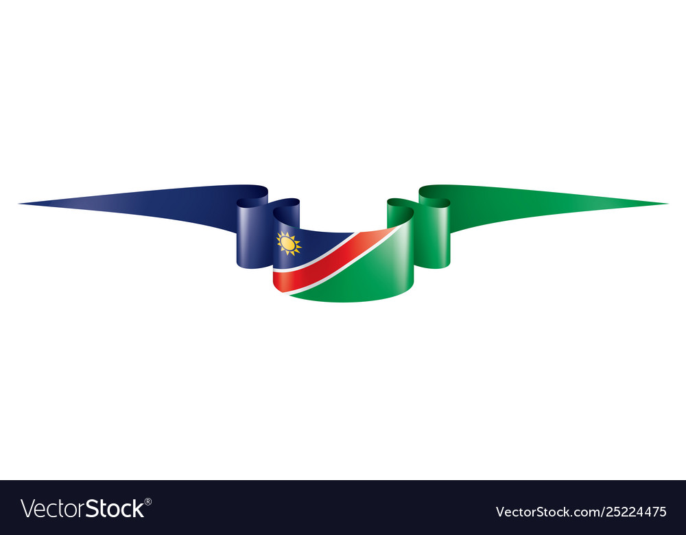 Namibia flag on a white Royalty Free Vector Image