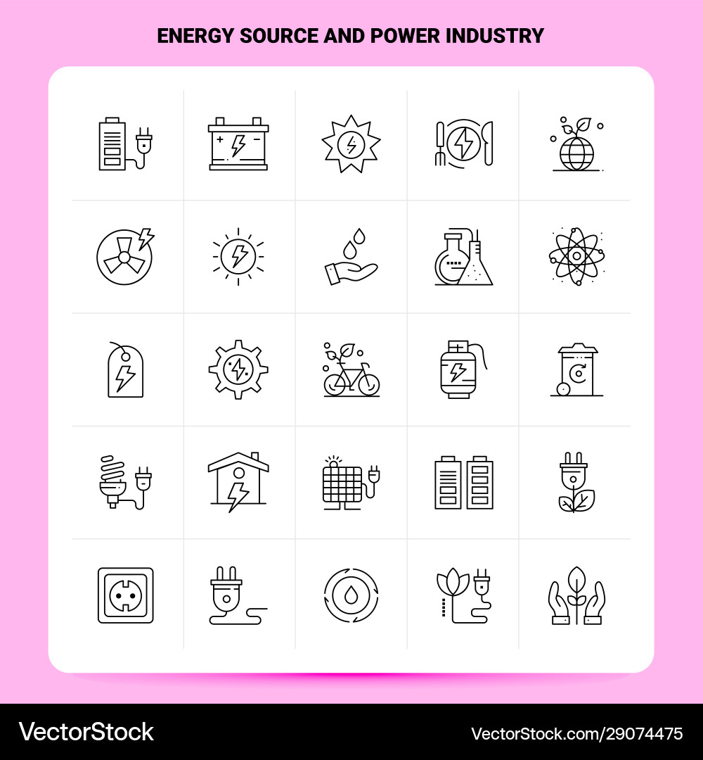 Outline 25 energy source and power industry icon Vector Image