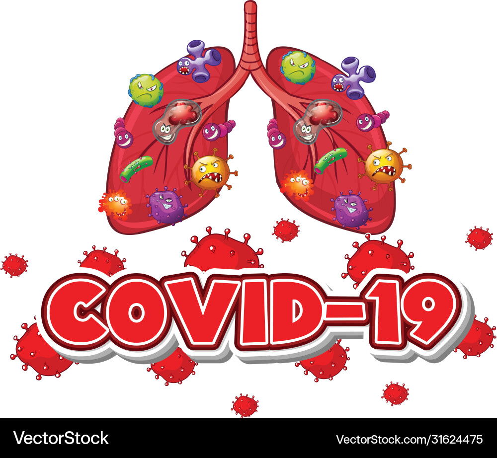 Poster design for coronavirus theme with virus Vector Image