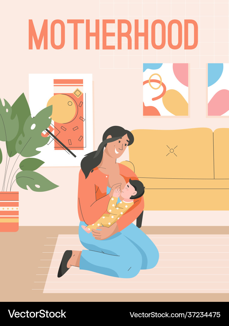 Poster motherhood concept Royalty Free Vector Image