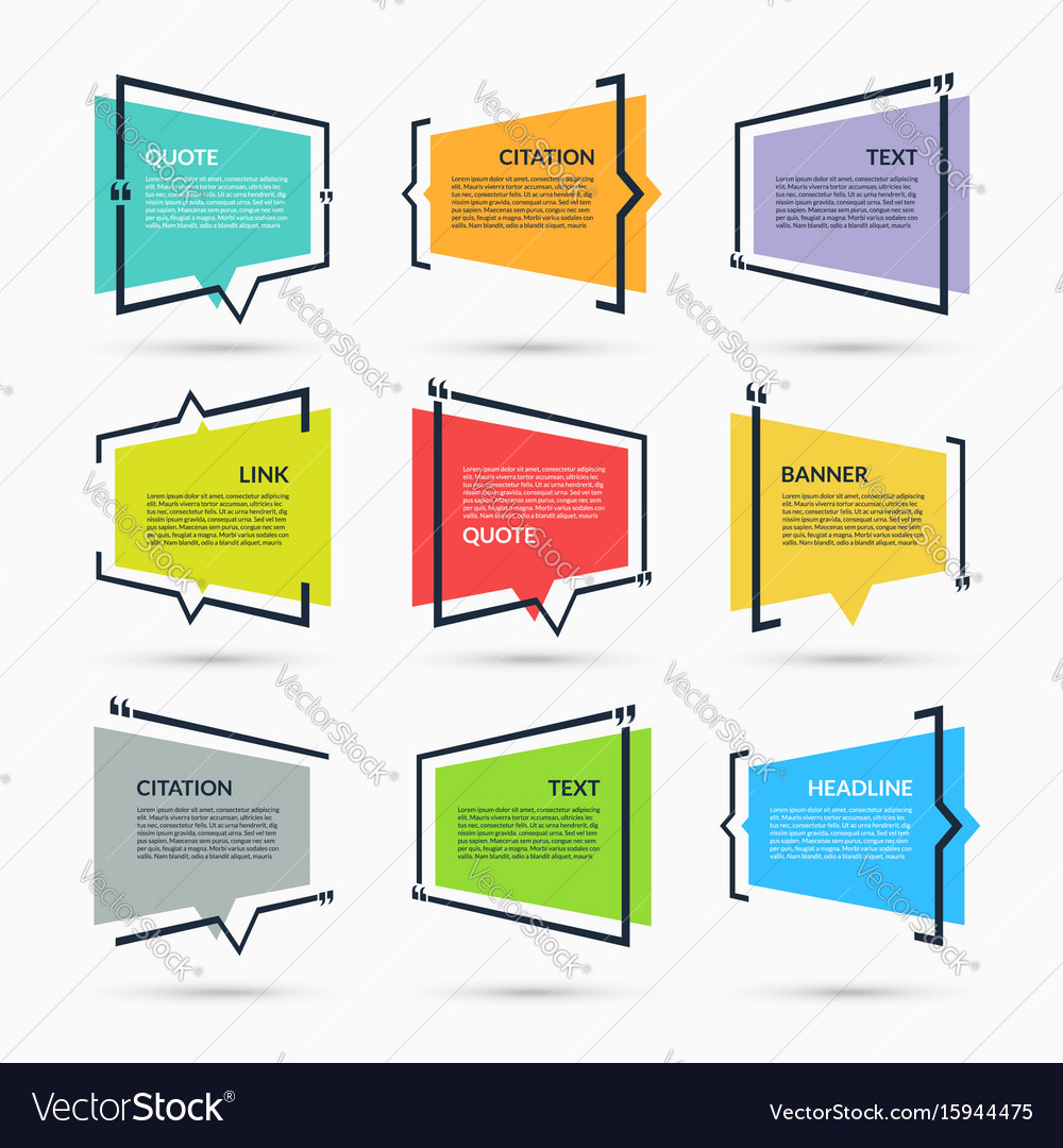 Quote speech bubbles set Royalty Free Vector Image