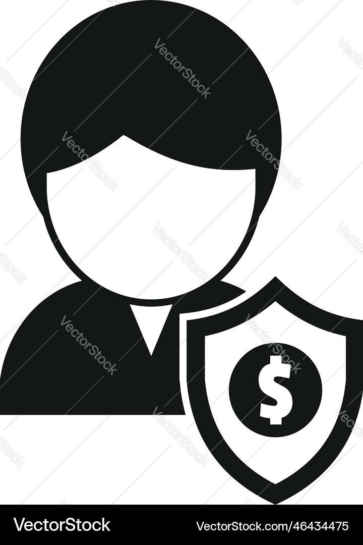 Secured person icon simple business risk Vector Image