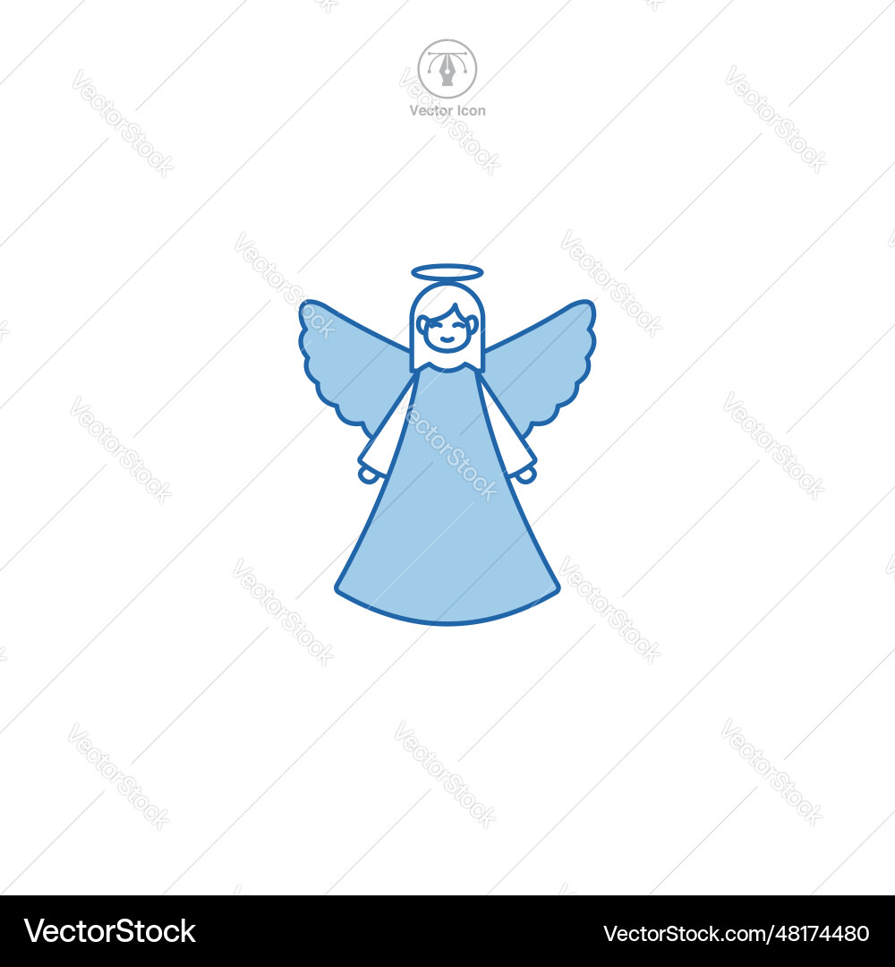 Angel icon symbol isolated on white background Vector Image