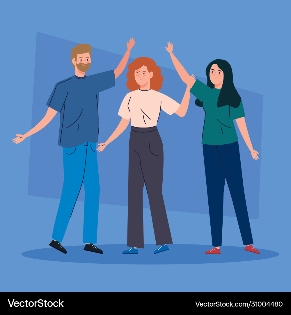 Beautiful people together avatar characters Vector Image