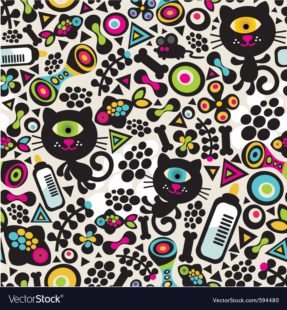 Cat pattern Royalty Free Vector Image - VectorStock