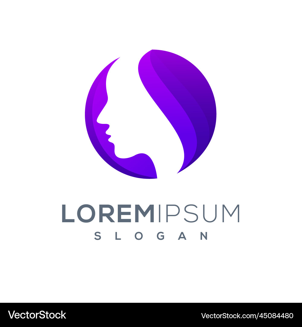Circle woman logo ready to use Royalty Free Vector Image