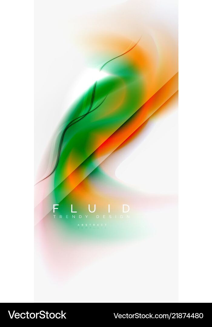 Color flowing wave trendy liquid design template Vector Image