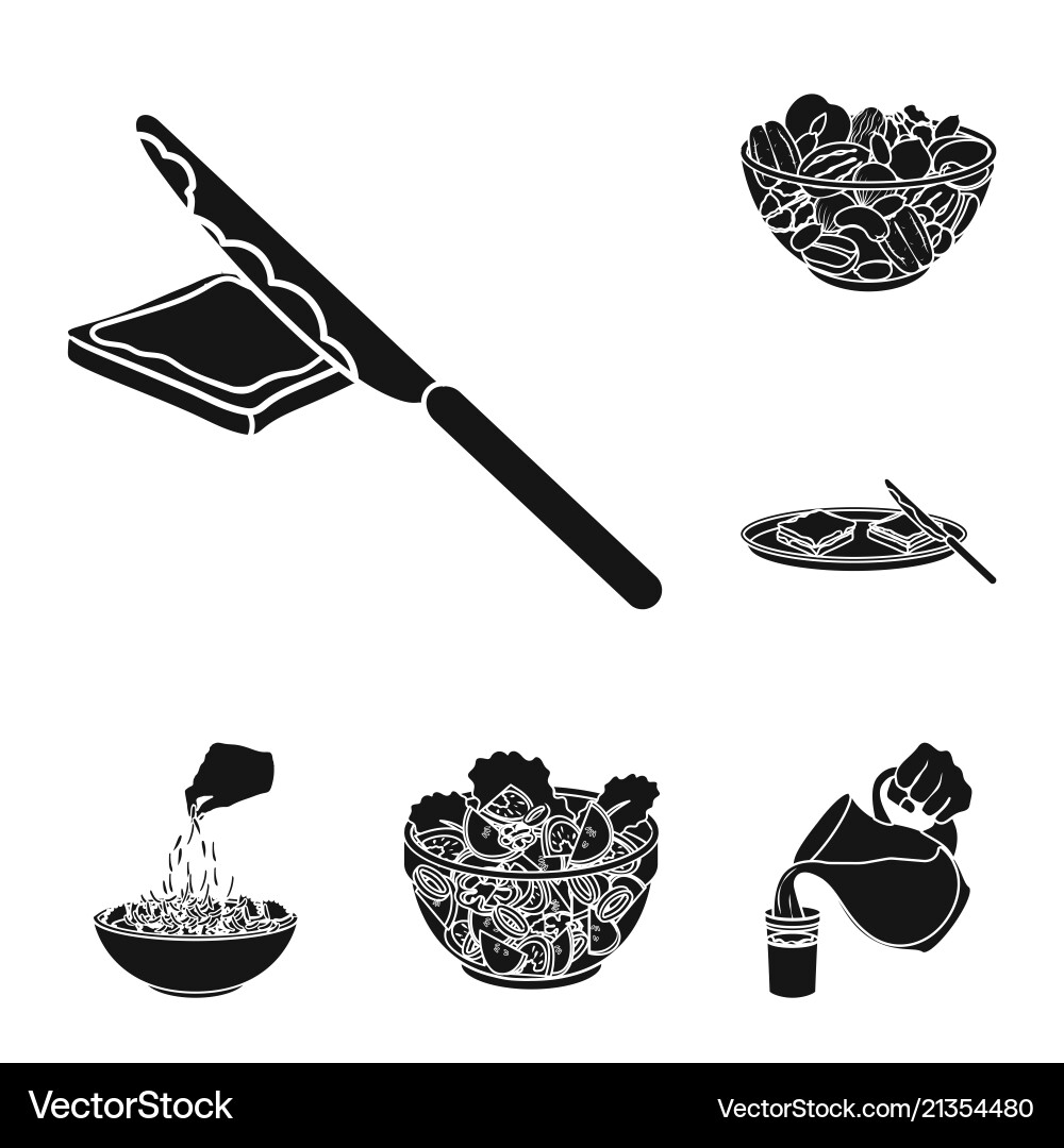 Dessert fragrant black icons in set collection Vector Image