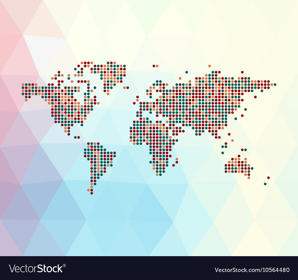 Dotted world map Royalty Free Vector Image - VectorStock