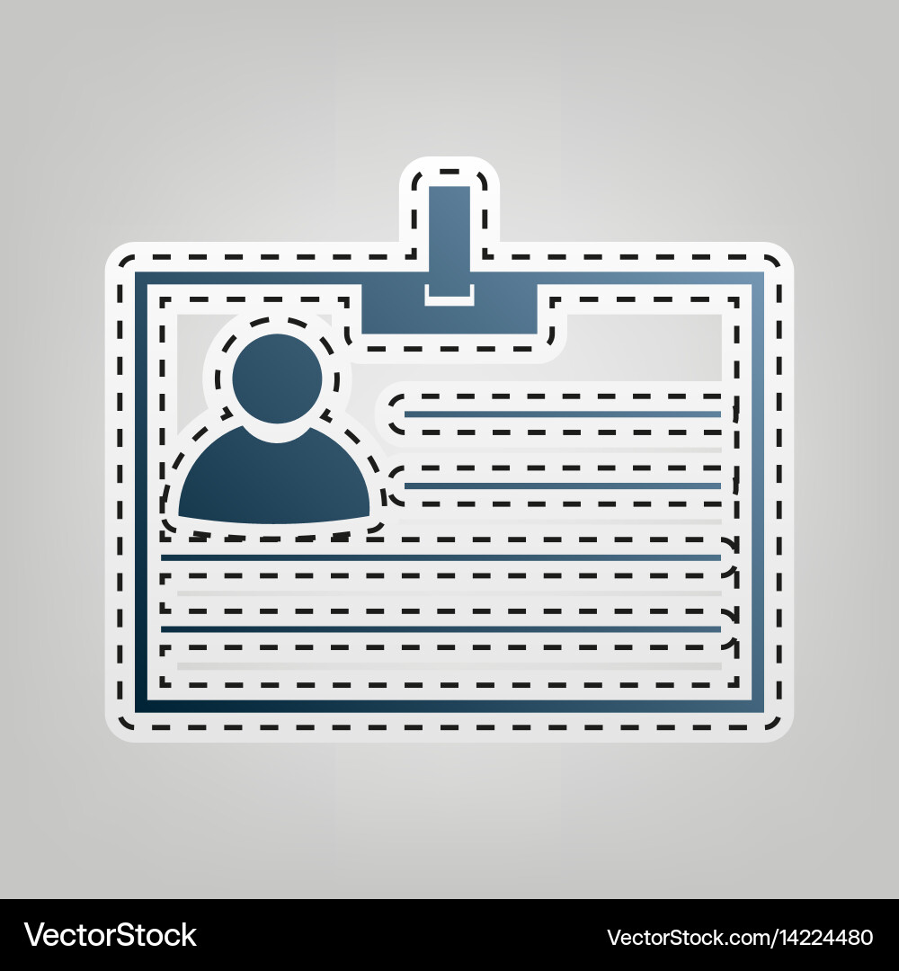 Id card sign blue icon with outline Royalty Free Vector