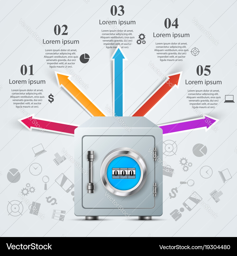 Key lock safe icon business infographic Royalty Free Vector