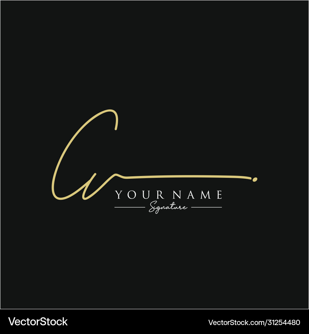 Letter cv signature logo template Royalty Free Vector Image