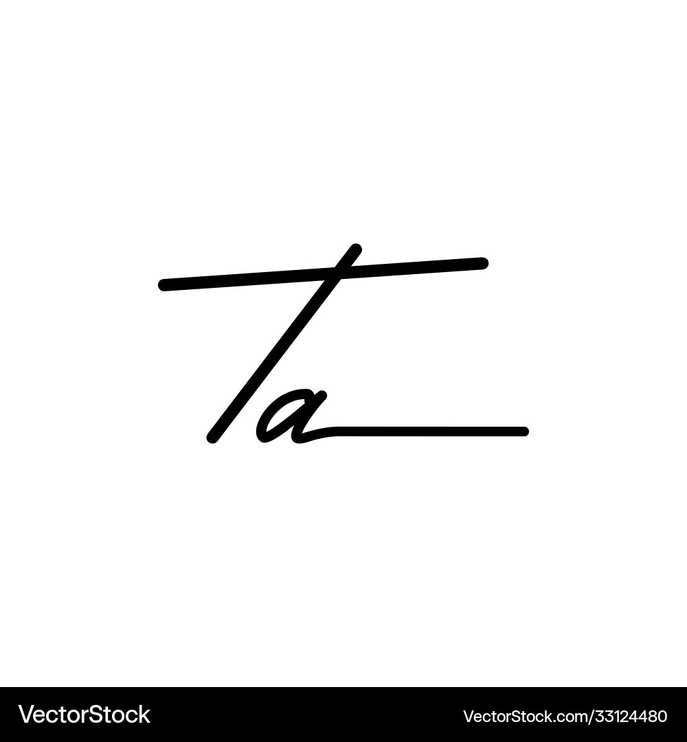 Letter ta signature logo template Royalty Free Vector Image