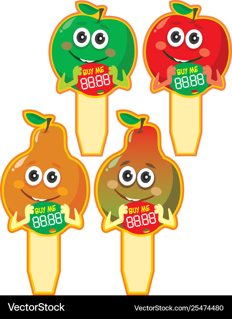Price tags funny cartoon Royalty Free Vector Image